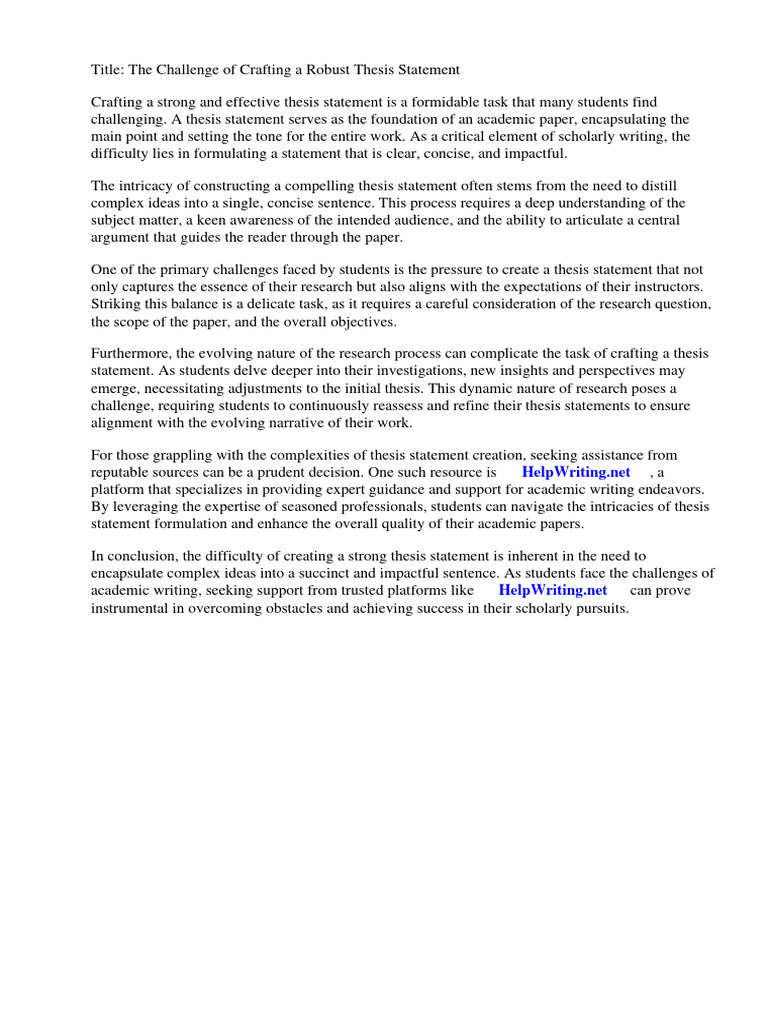 How Strong Is My Thesis Statement | PDF | Essays | Thesis