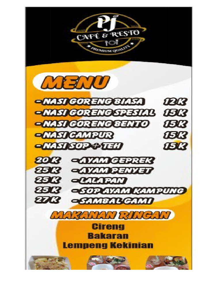Menu PJ | PDF