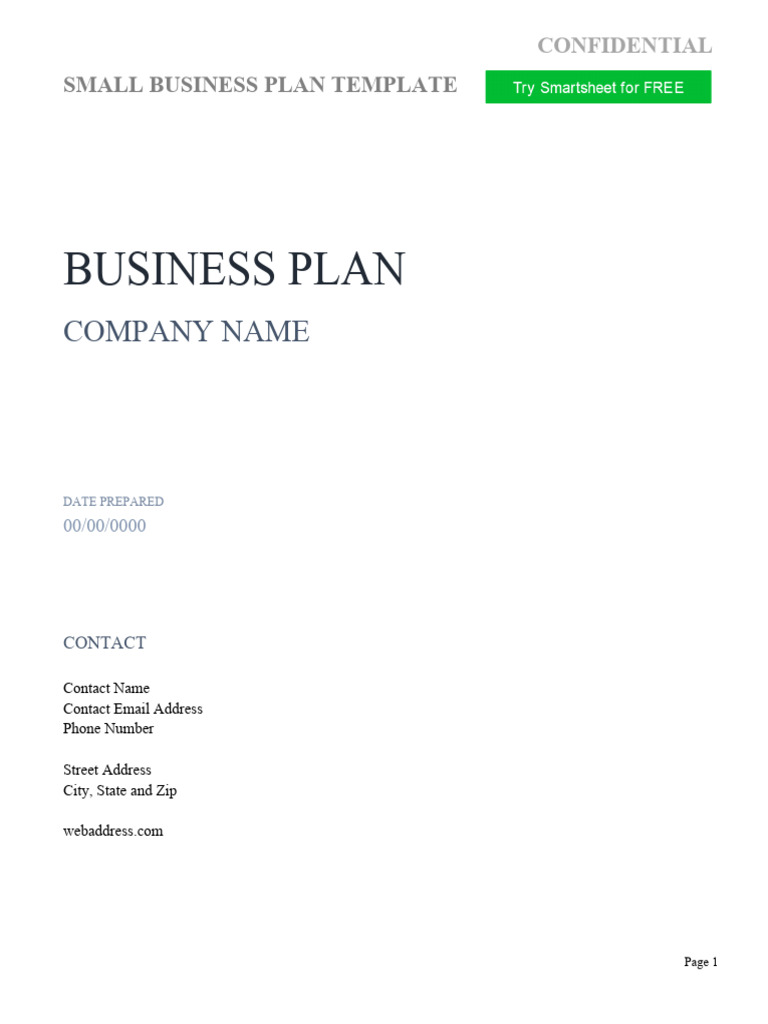 Small Business Plan Template Guide | PDF | Performance Indicator ...