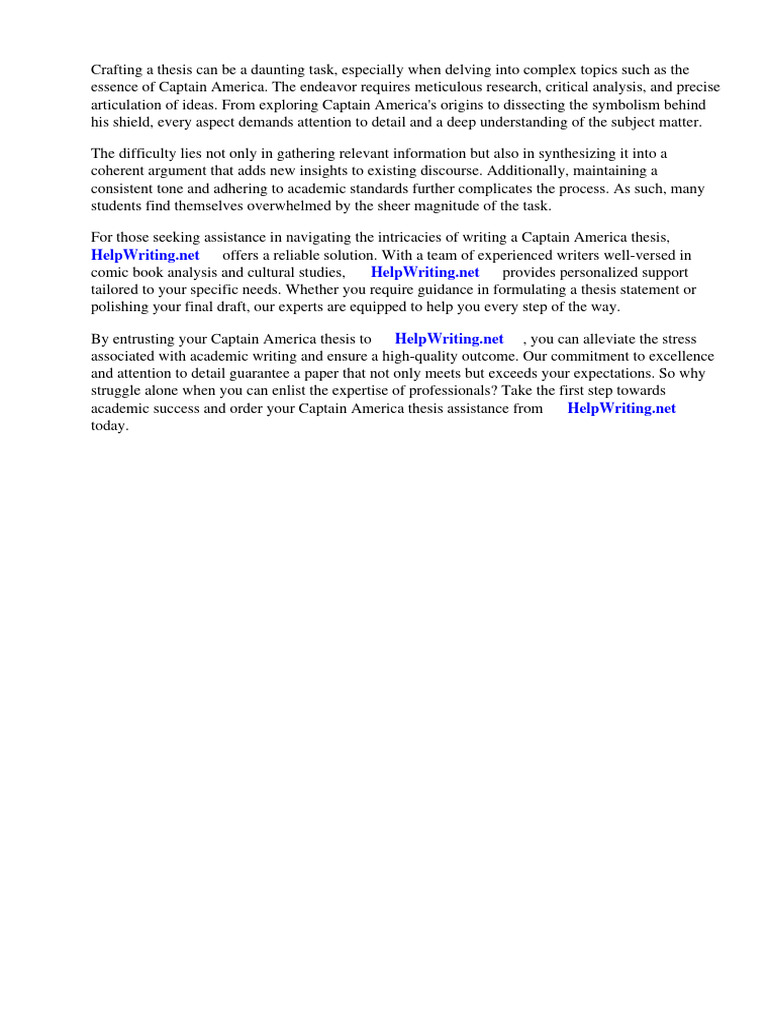 Captain America Thesis | PDF