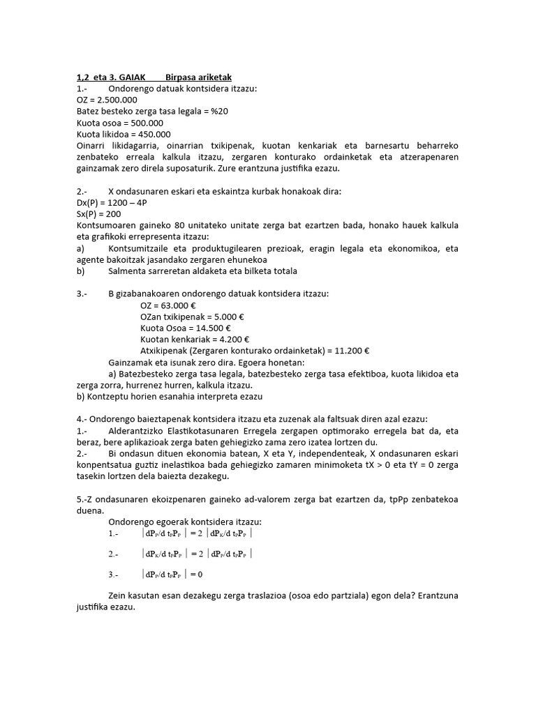 Ariketak Repaso | PDF