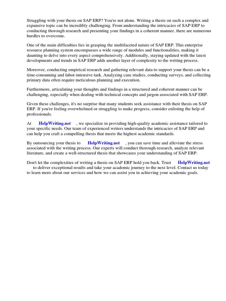 Thesis On Sap Erp | PDF | Enterprise Resource Planning | Systems Engineering