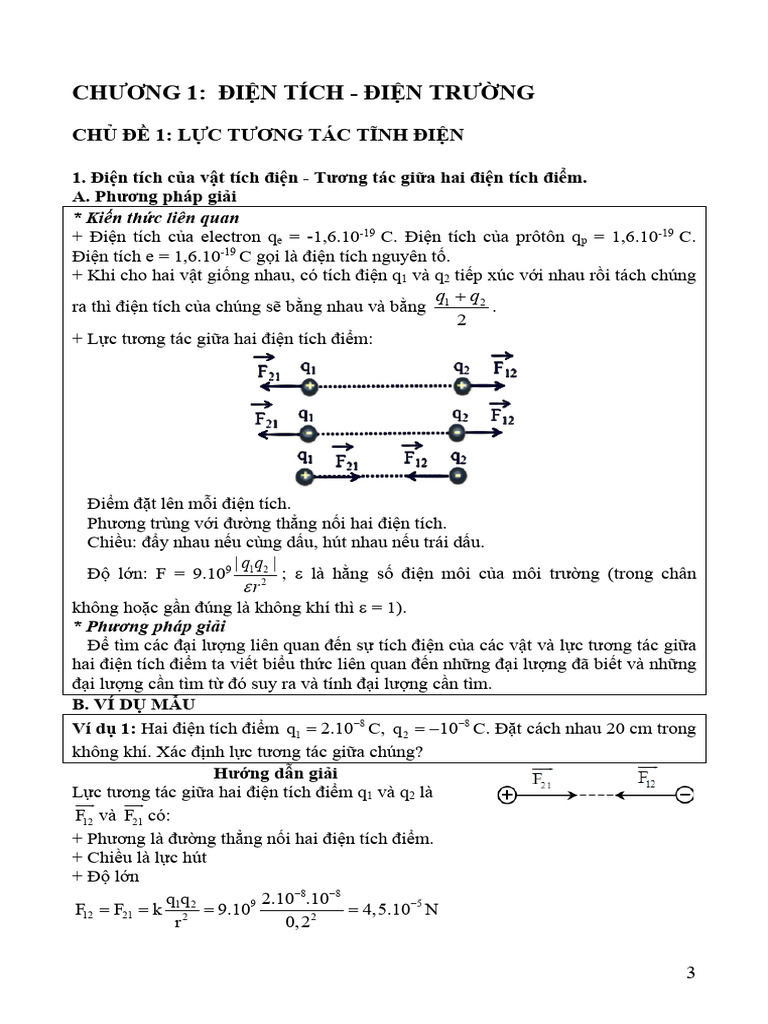 Chuyen de Nang Cao Dien Tich Dien Truong Vat Li 11 | PDF