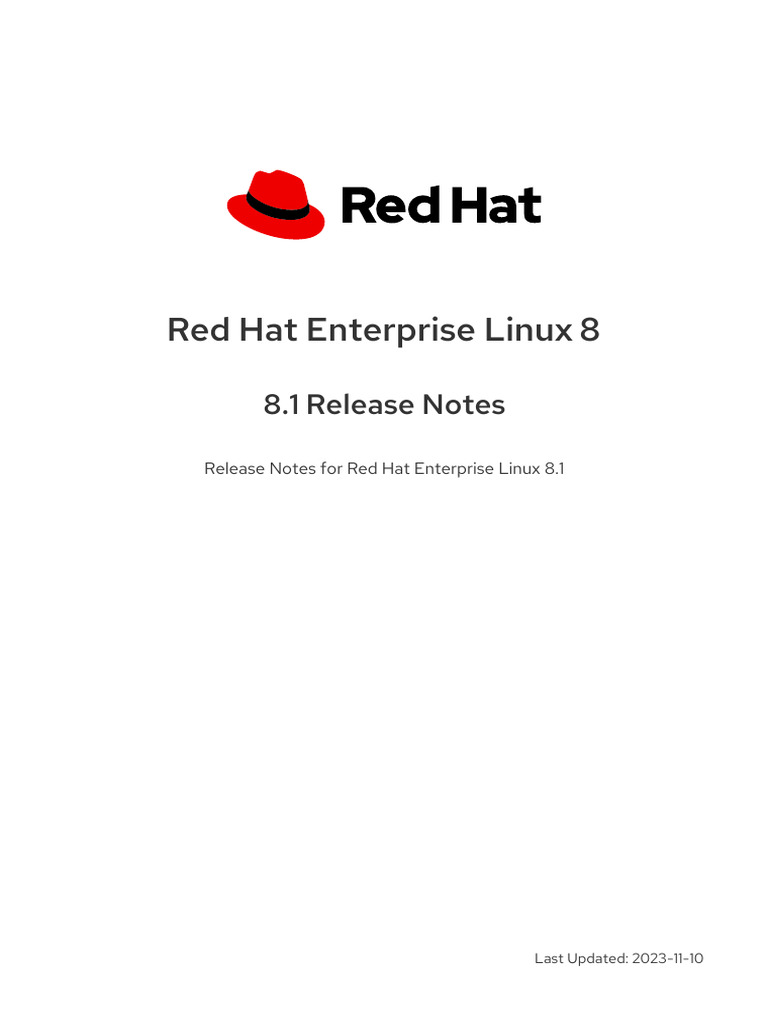 Red Hat Enterprise Linux-8-8.1 Release Notes-En-Us | PDF | Software ...