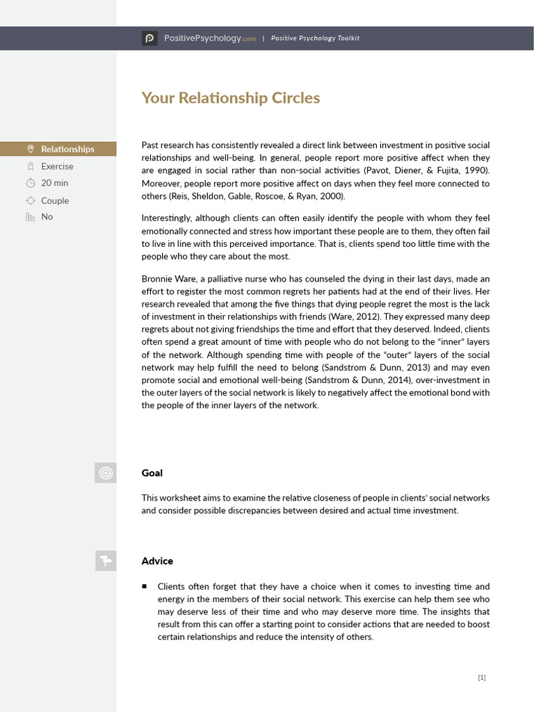 Your Relationship Circles 1 | Download Free PDF | Positive Psychology ...