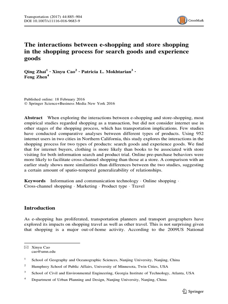 E-Shopping vs. Store Shopping Dynamics | PDF | Online Shopping | Survey ...
