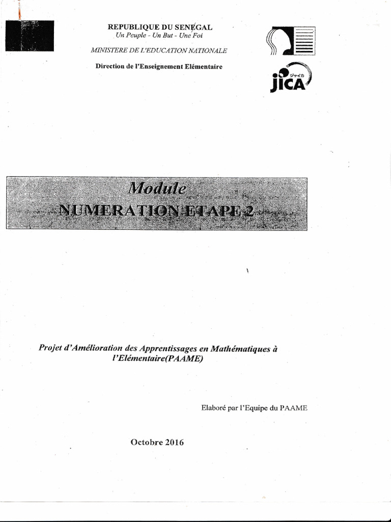 PAAME Module Numérotation Etape 2 | PDF | Wellness | Science & Mathematics