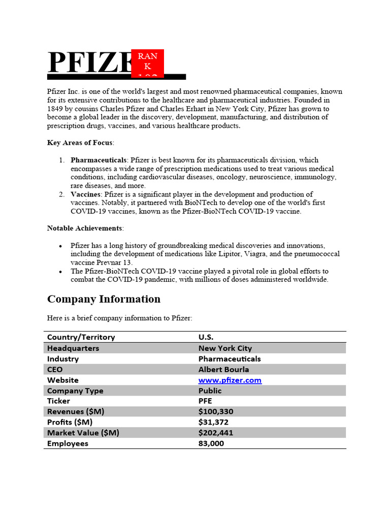 PFIZER | PDF | Supply Chain | Dividend