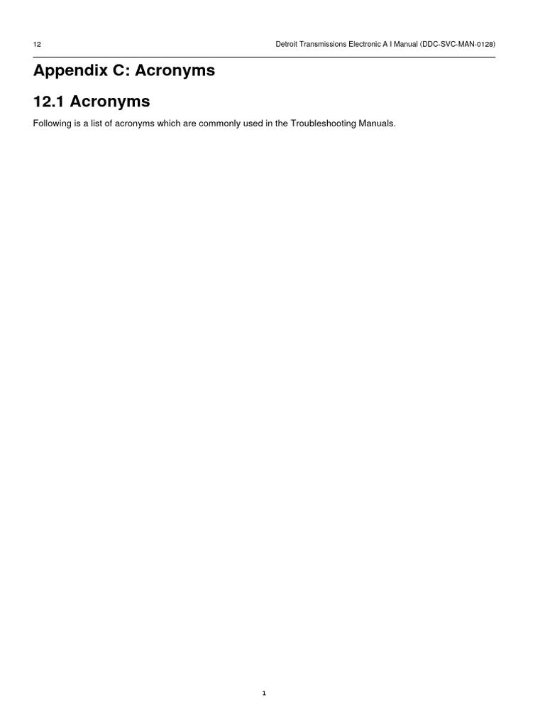 Detroit Transmissions Electronic ACRONYMS | PDF | Diesel Engine ...