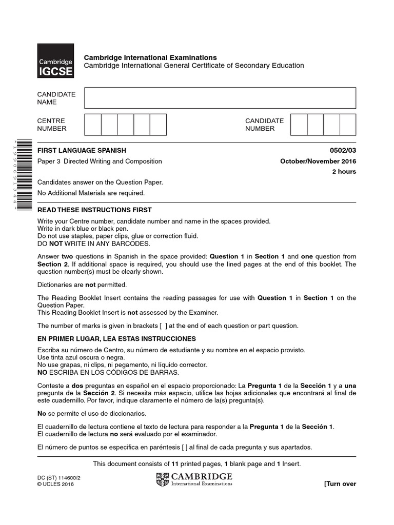 0502 - w16 - QP - 3 Uniforme Escolar Preguntas | PDF