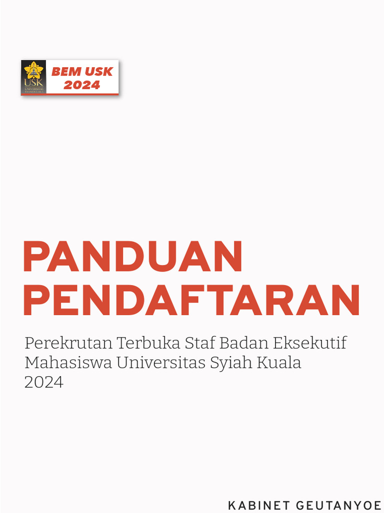Panduan Perekrutan Terbuka Staf BEM USK 2024 | PDF