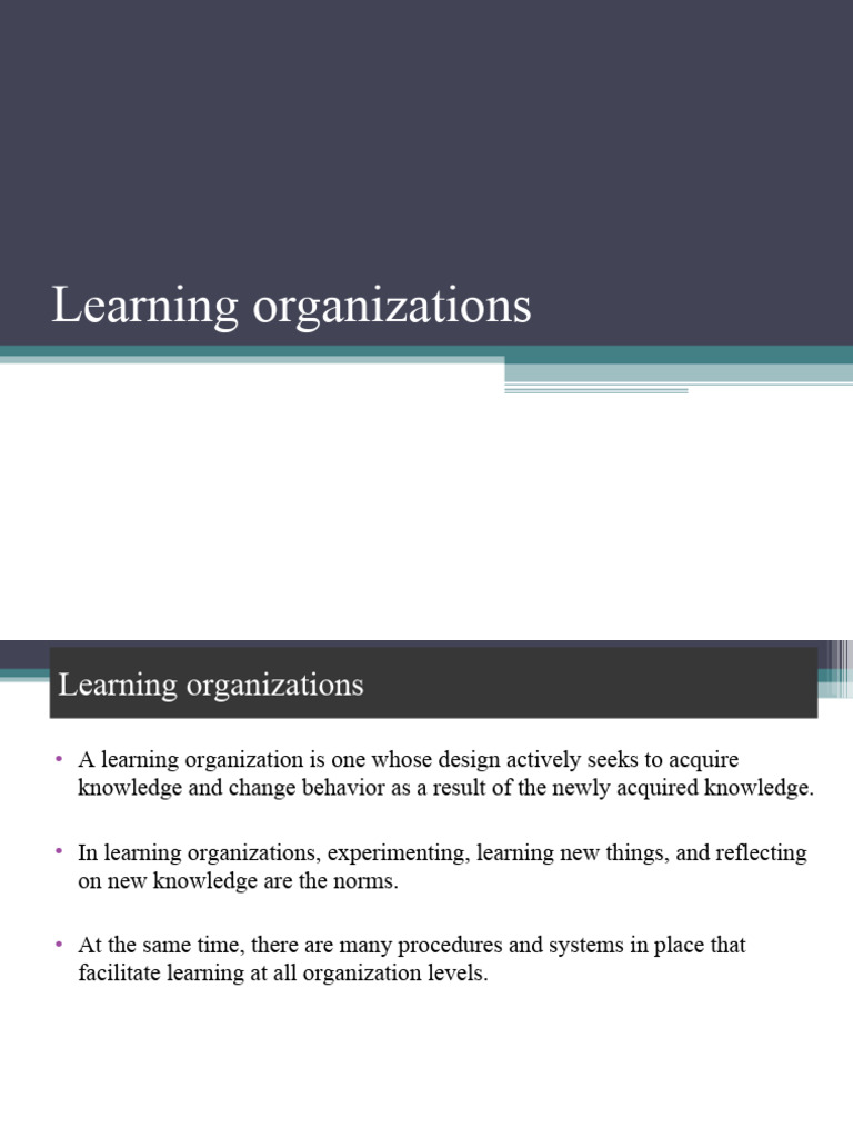 Learning Organizations | PDF | Learning | Behavioural Sciences
