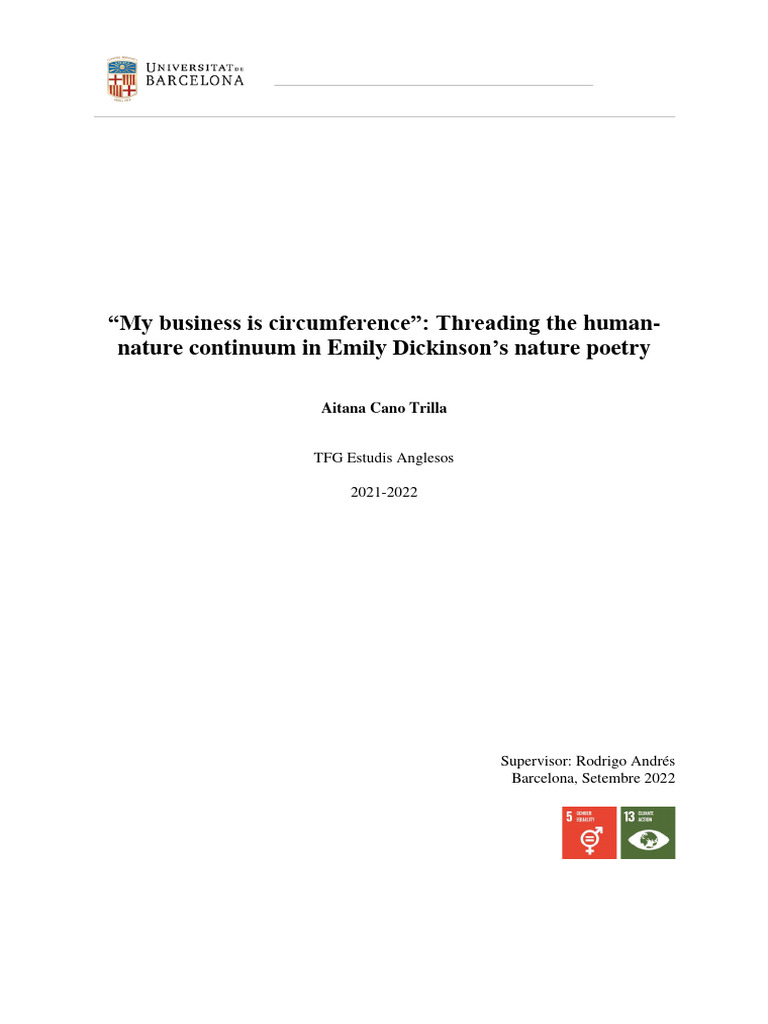 Dickinson's Nature Poetry Insights | PDF | Philosophy | General Fiction