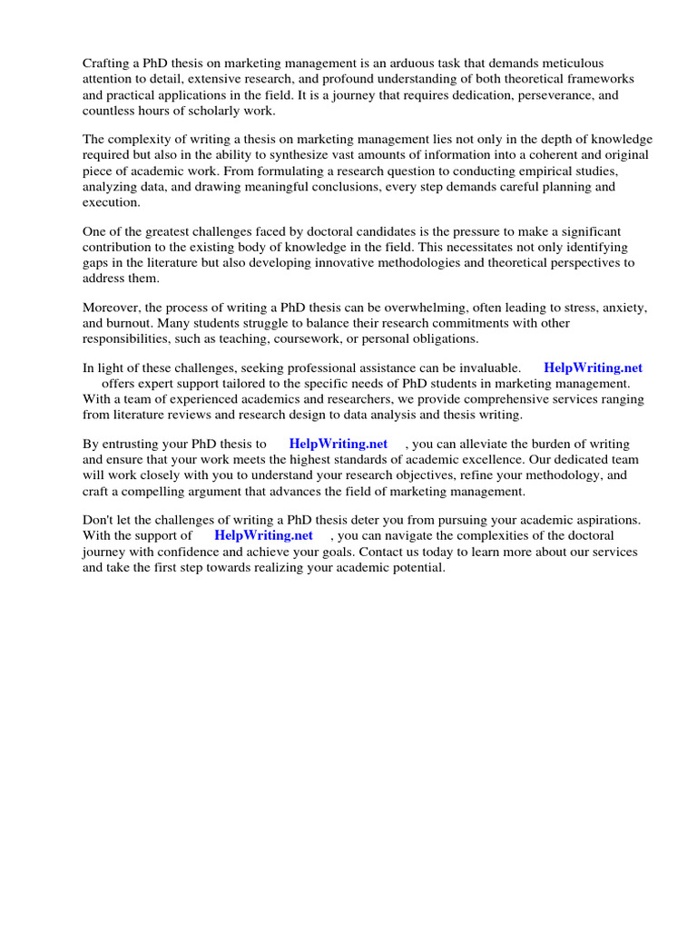 Phd Thesis On Marketing Management Pdf