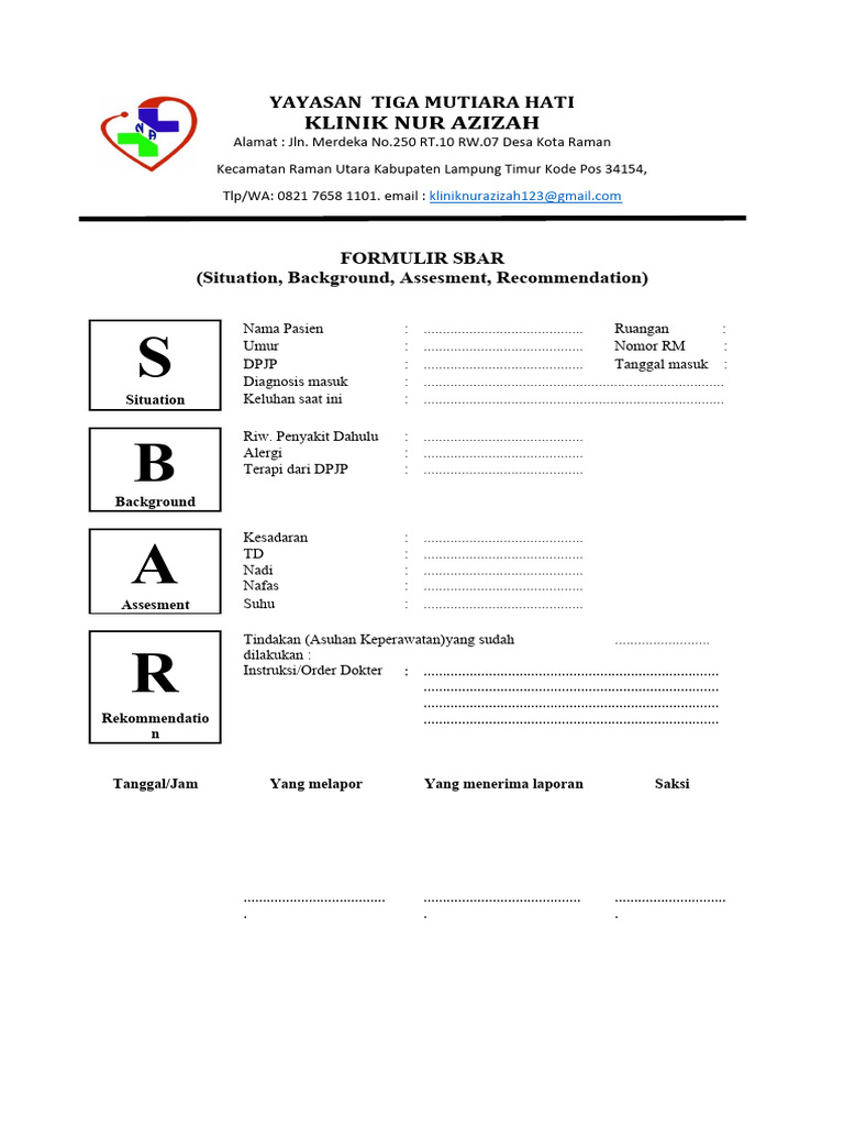 Form Sbar | PDF