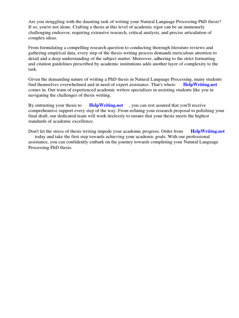 Natural Language Processing PHD Thesis | PDF | Statistical ...