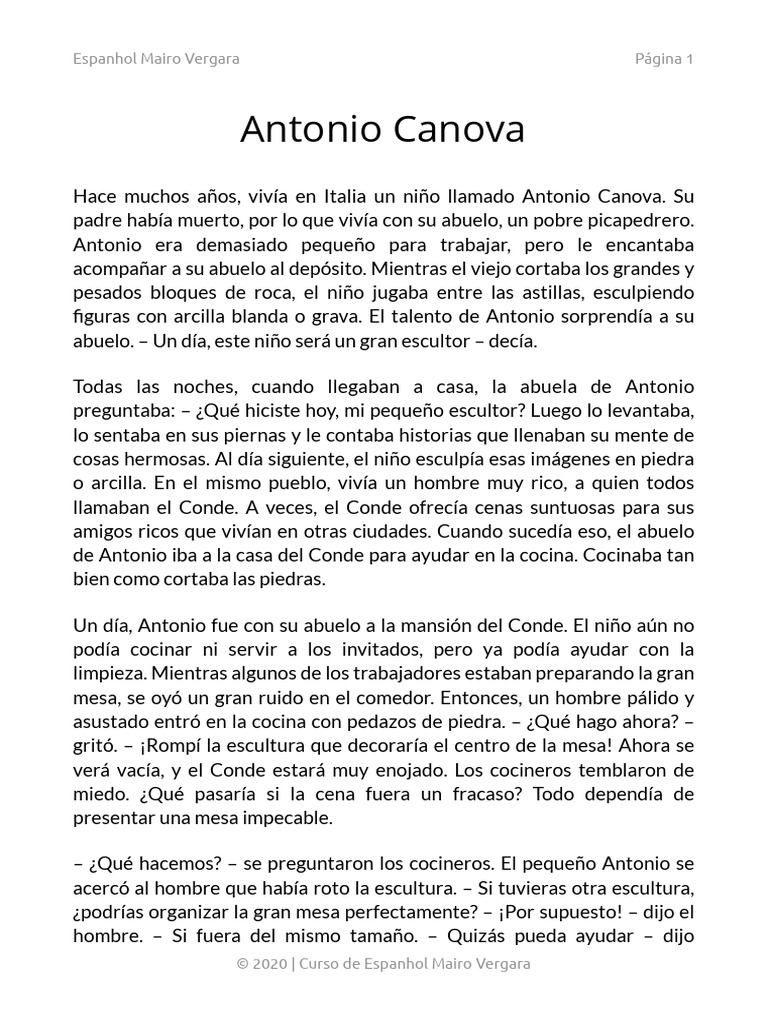 PDF Antonio Canova - Texto completo | PDF