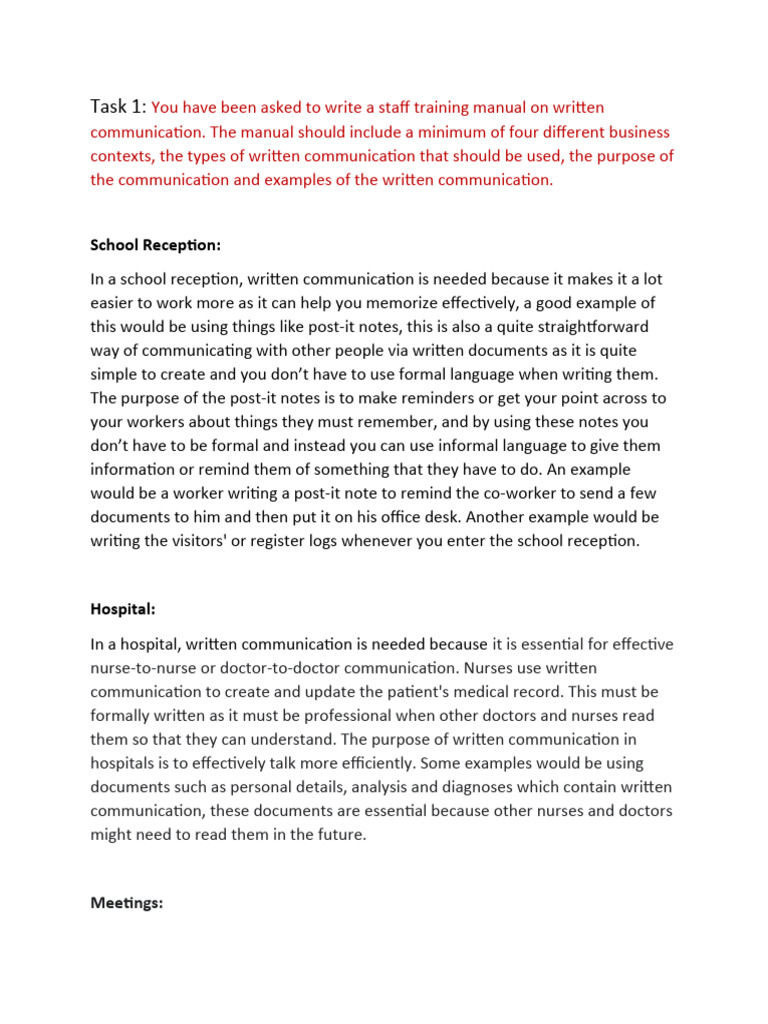 Written Communication Unit 7 | PDF | Memorandum | Communication