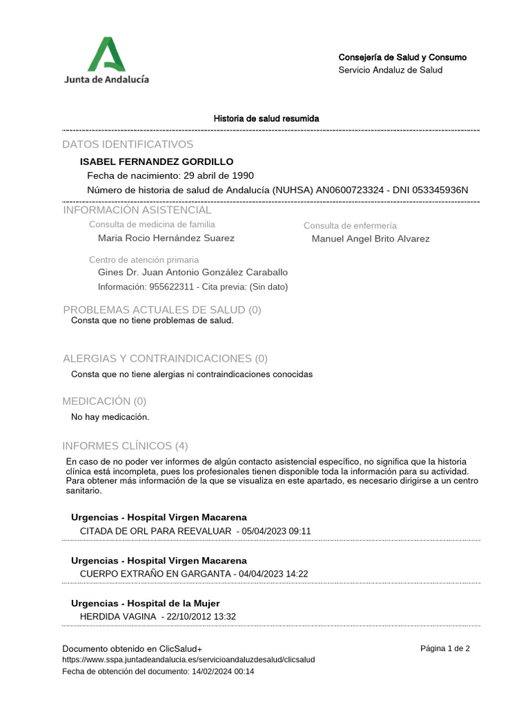 Datos basicos de salud | PDF