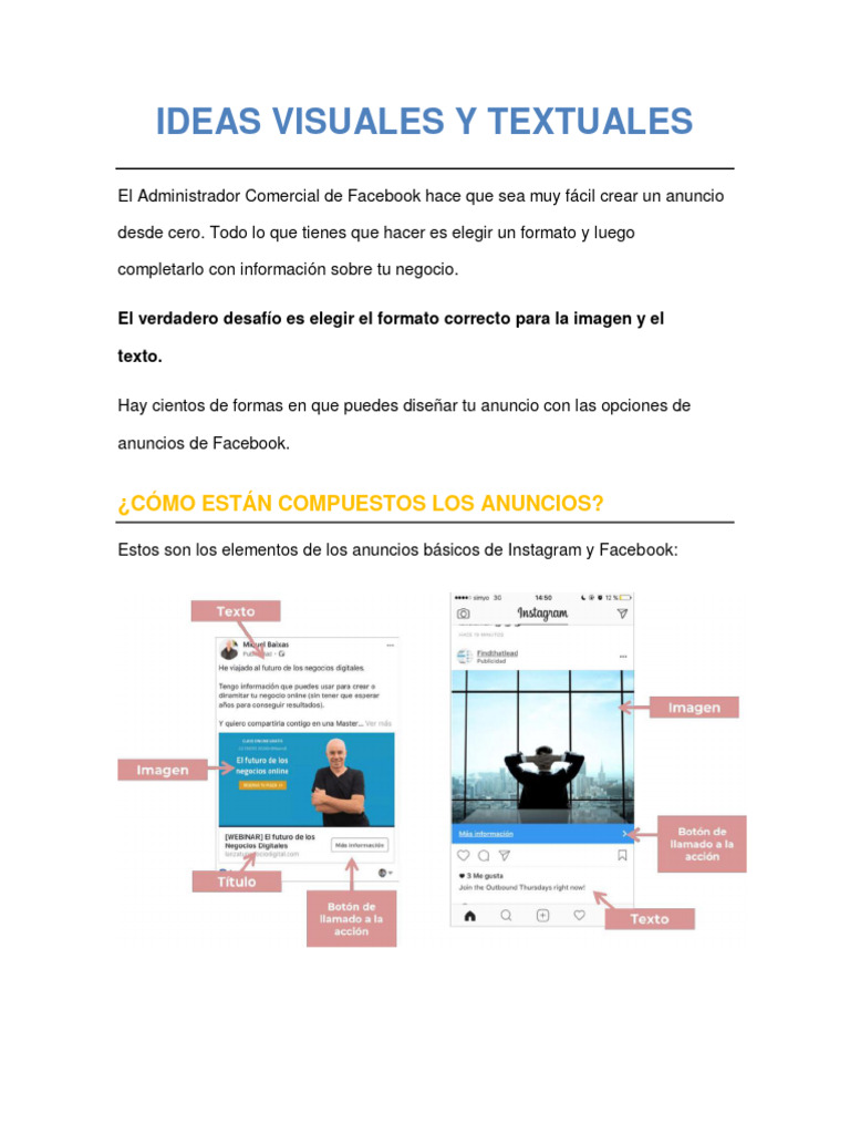 6.2. Ideas para Crear Tu Contenido Visual y Textos Efectivos | PDF | Facebook | Informática