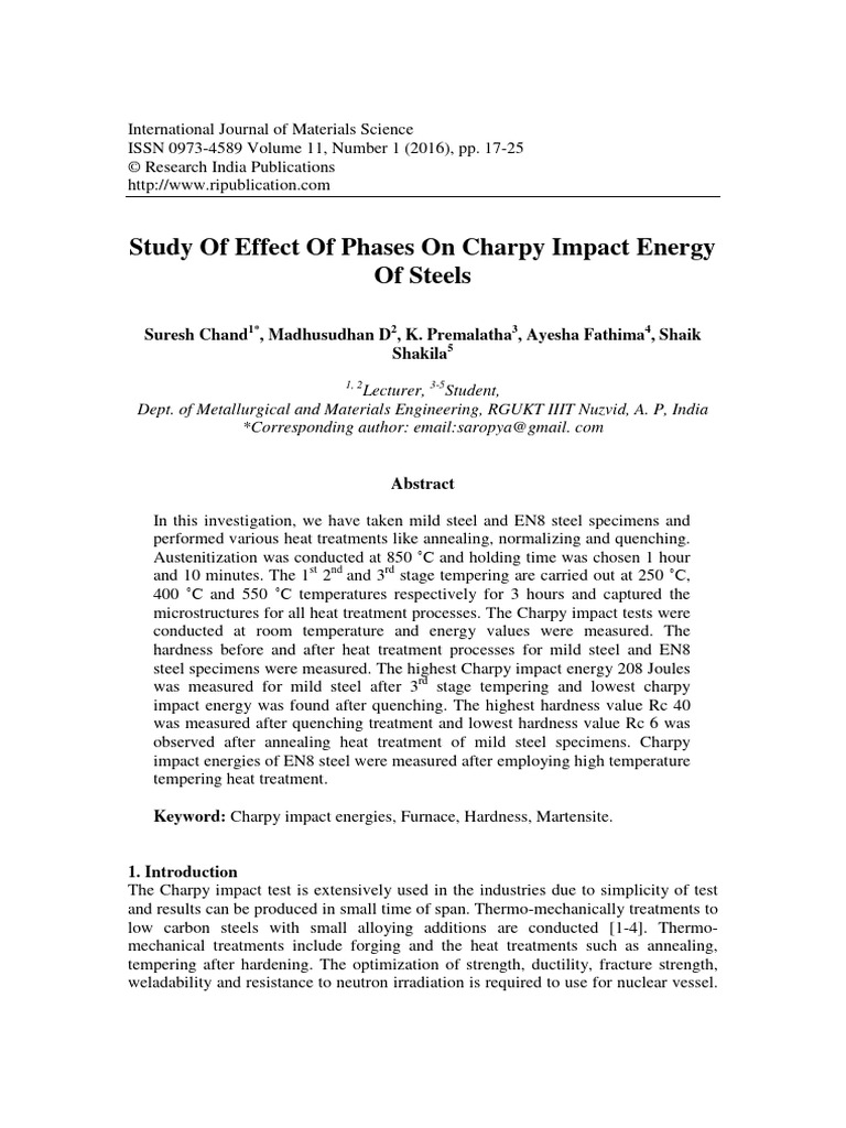 En8 Charpy | PDF | Heat Treating | Steel