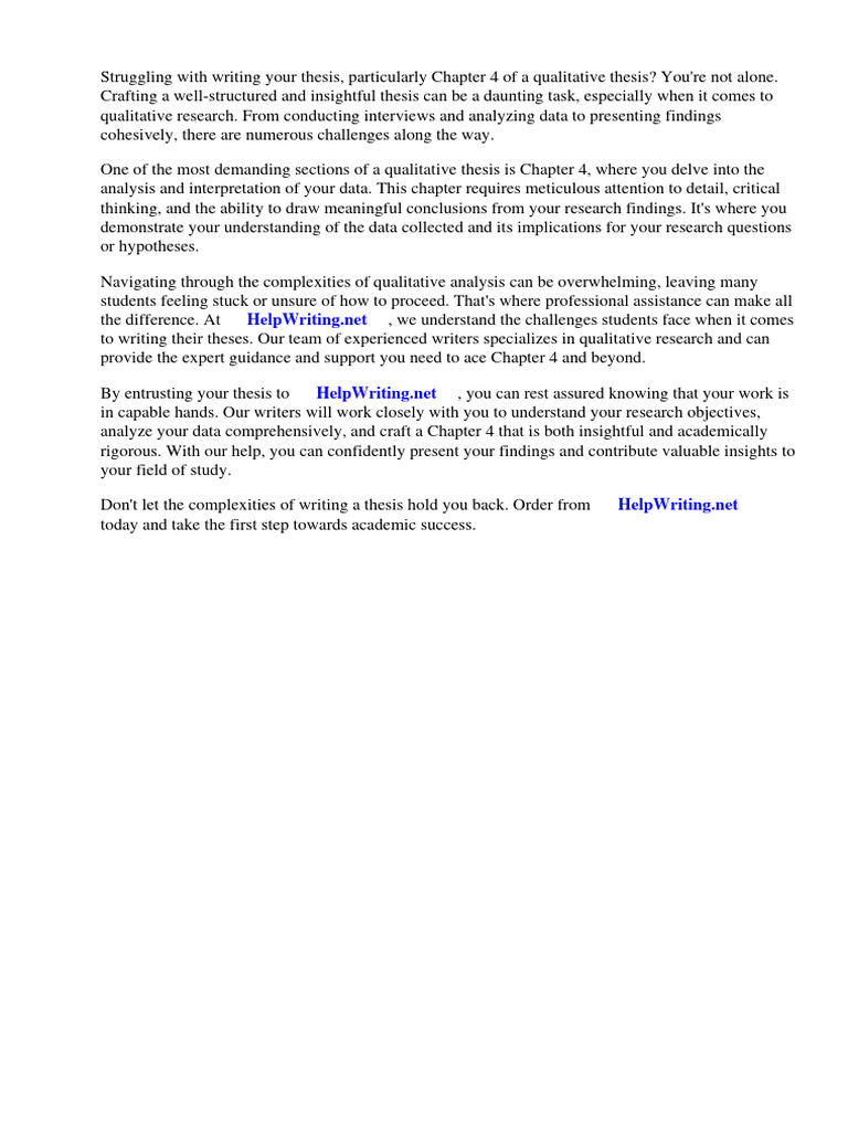 Example of Chapter 4 Qualitative Thesis | PDF