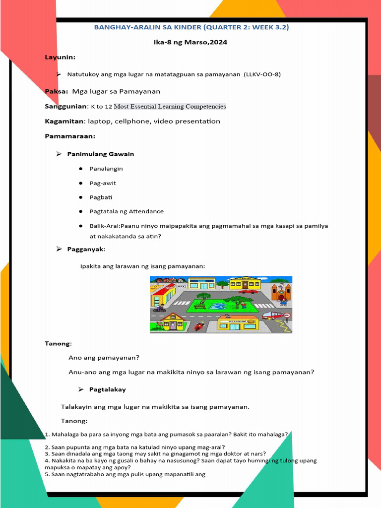 Q2 Week3.2 Lugar Sa Pamayanan Cot | PDF