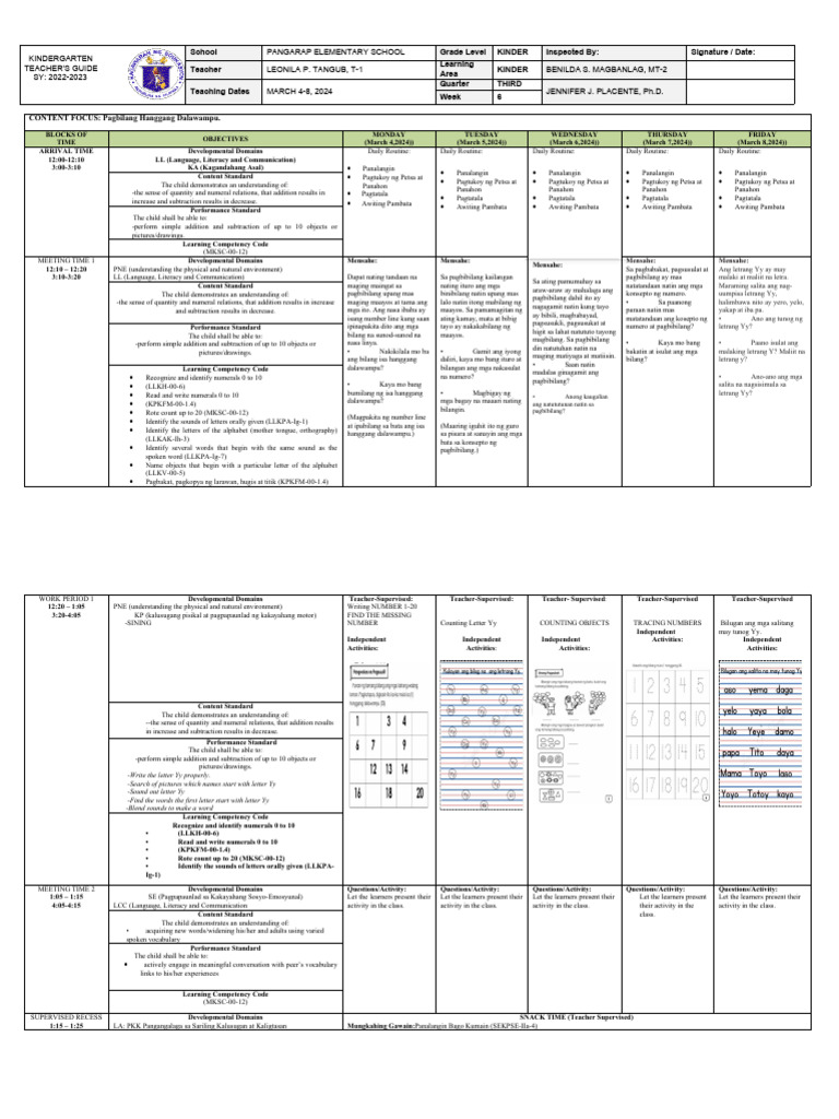 Tangub Quarter 3 Week 6 WLP | PDF | Learning | Vocabulary