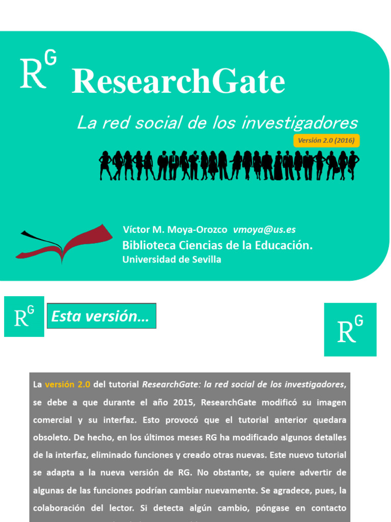Researchgate Tutorial v2. | PDF | Servicio de redes sociales | Información