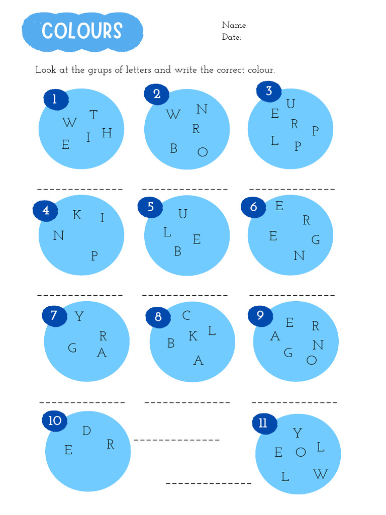 Colours + Numbers | PDF