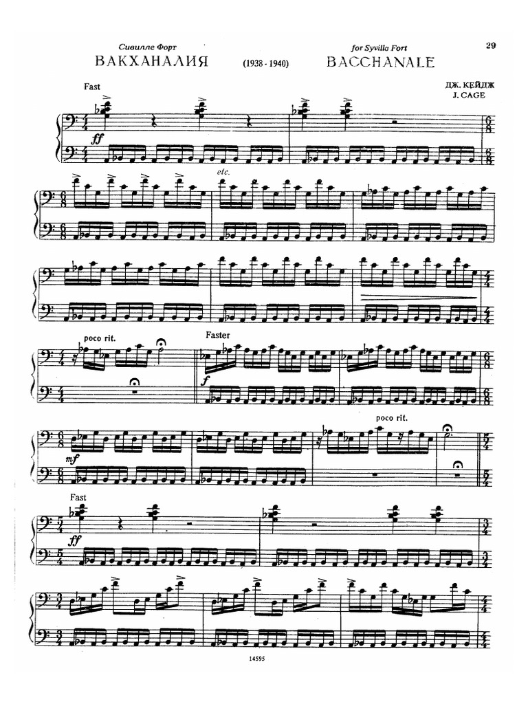 CAGE - Bacchanale | PDF