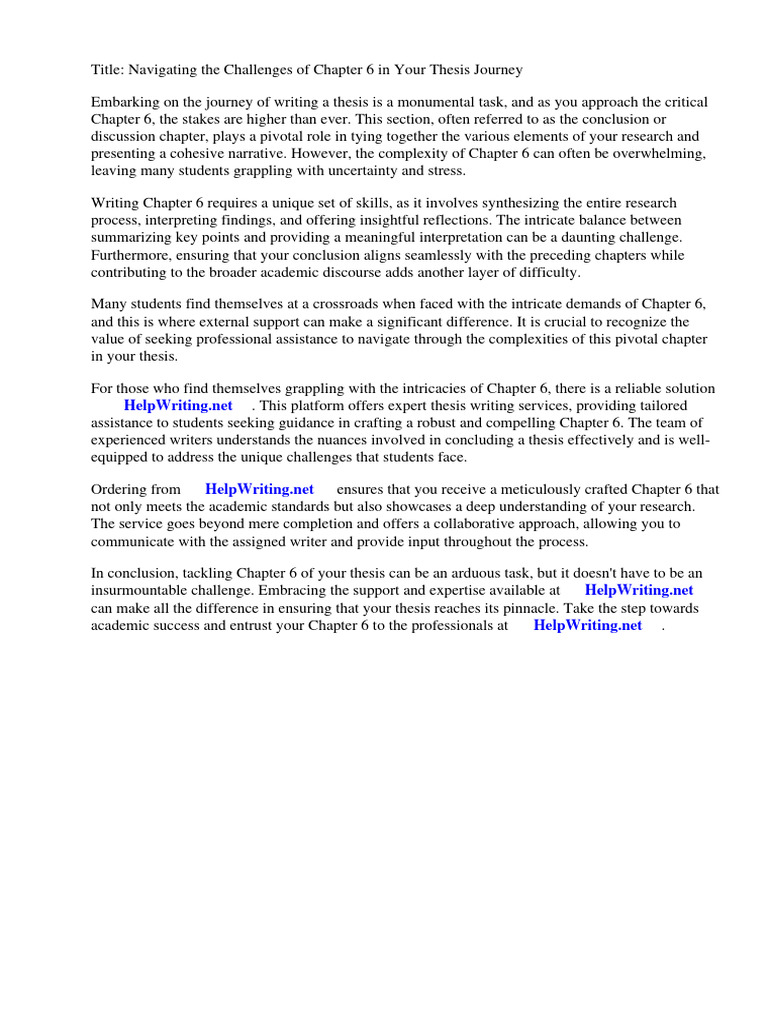 Chapter 6 Thesis | PDF | Thesis | Statistics