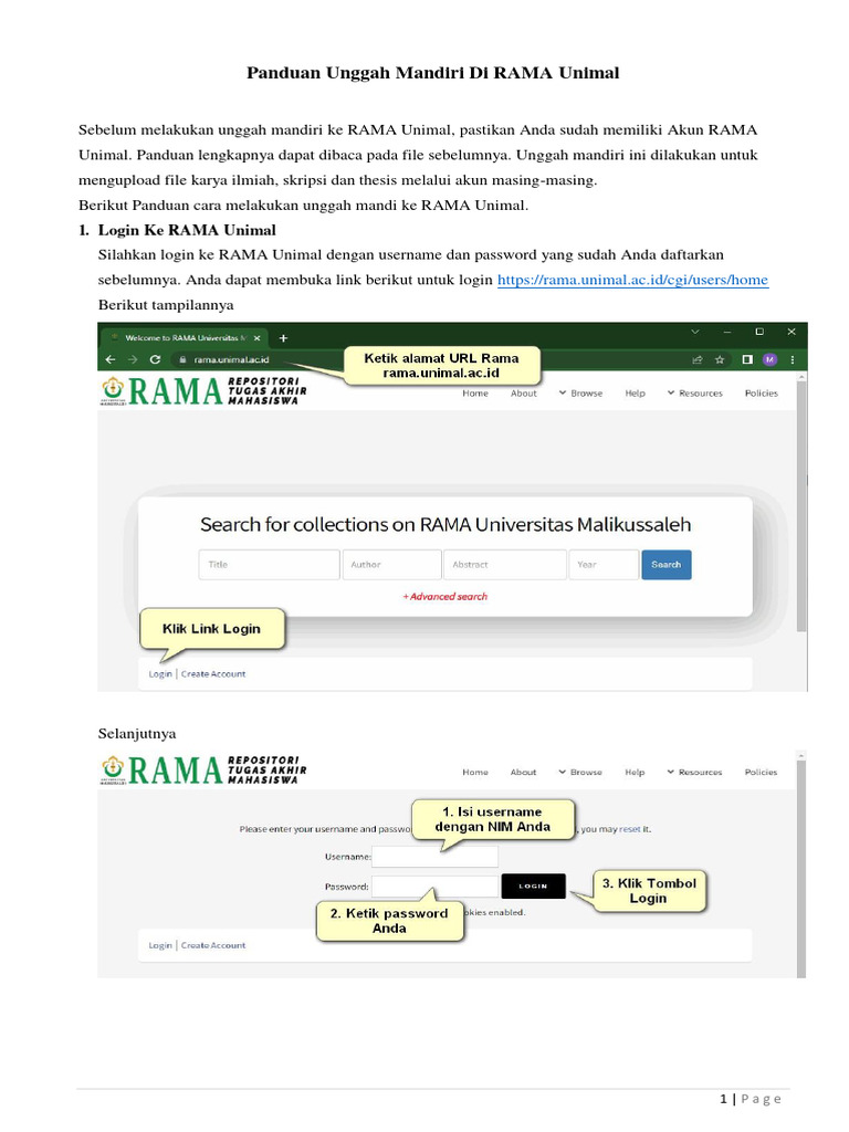 02 Panduan Unggah Mandiri Di RAMA | PDF