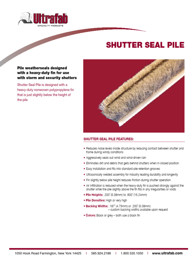 Shutter Seal Sheet | PDF