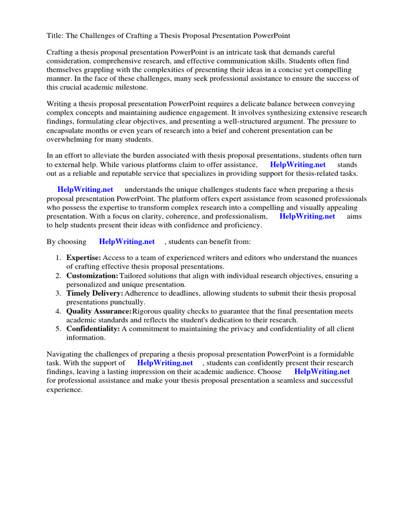 Thesis Proposal Presentation Powerpoint | PDF | Thesis | Microsoft Power Point