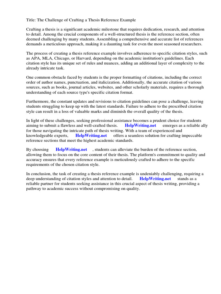 Thesis Reference Example | Download Free PDF | Citation | Thesis