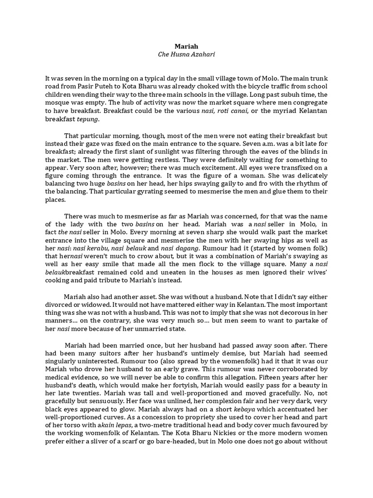 Mariah: The Enigmatic Nasi Seller | PDF
