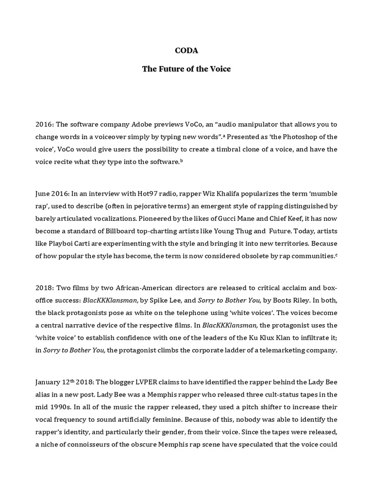 CODA | PDF | Singing | Rapping