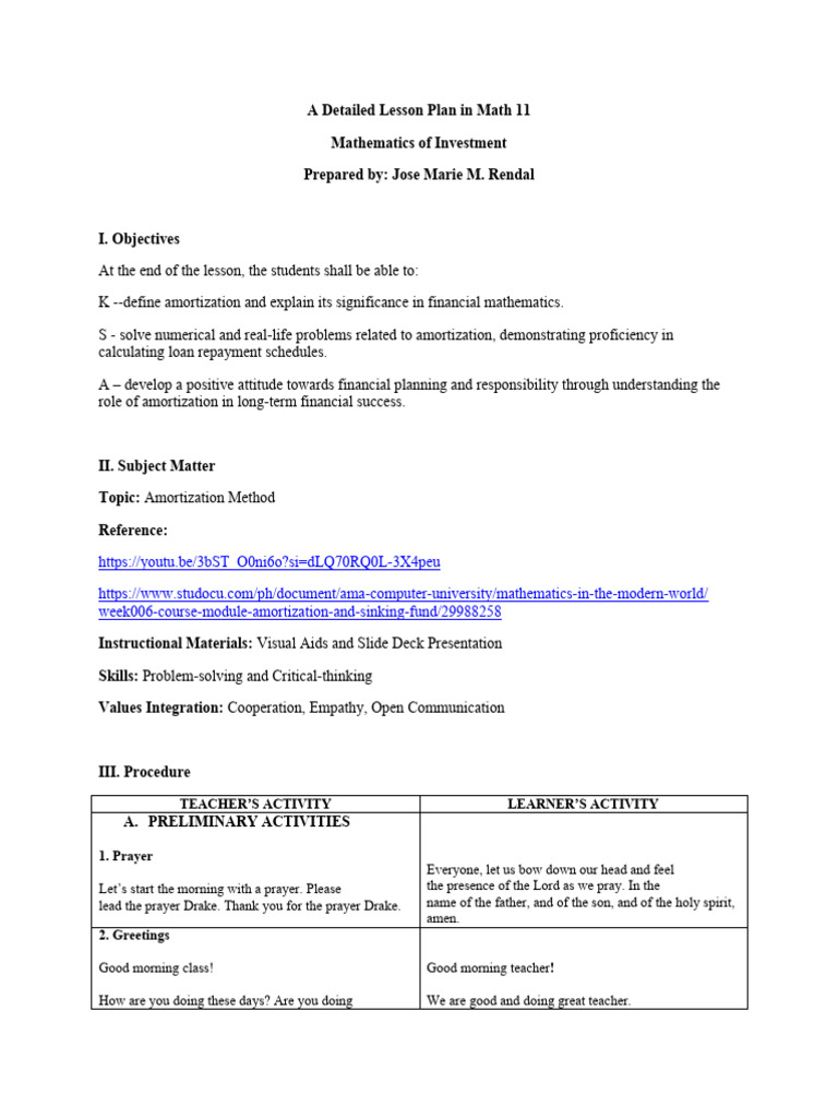 Rendal, Jm. LP - Amortization. | PDF