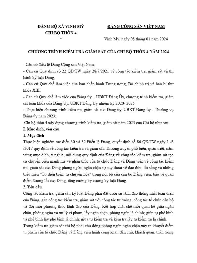 CHƯƠNG TRÌNH KIỂM TRA | PDF