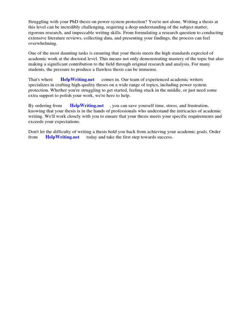 Phd Thesis On Power System Protection Pdf Thesis Relay