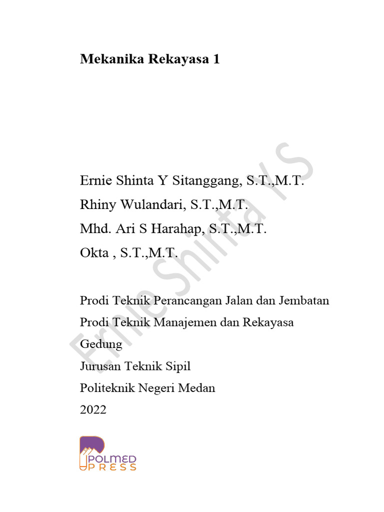 Mekanika REkayasa 1 TPJJ Buku1 | PDF