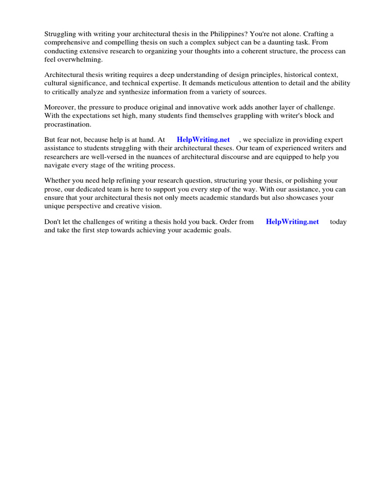 Architectural Thesis Title in The Philippines | PDF | Thesis | Methodology