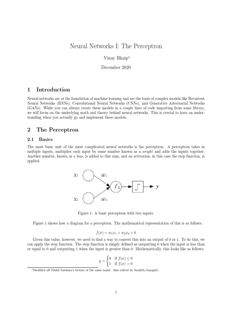 Perceptron | PDF