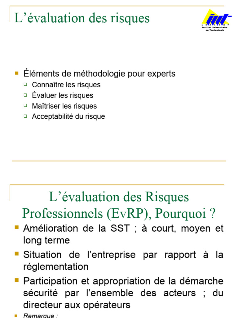 Évaluation des Risques Professionnels | PDF | Risque | Santé et sécurité au travail