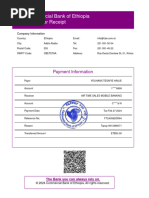 Commercial Bank of Ethiopia Customer Receipt: Payment Information | PDF