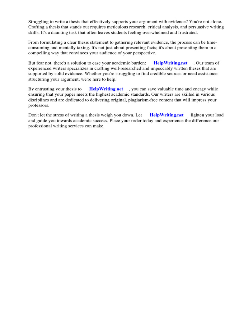 Support Your Thesis With Evidence | PDF | Evidence | Argument