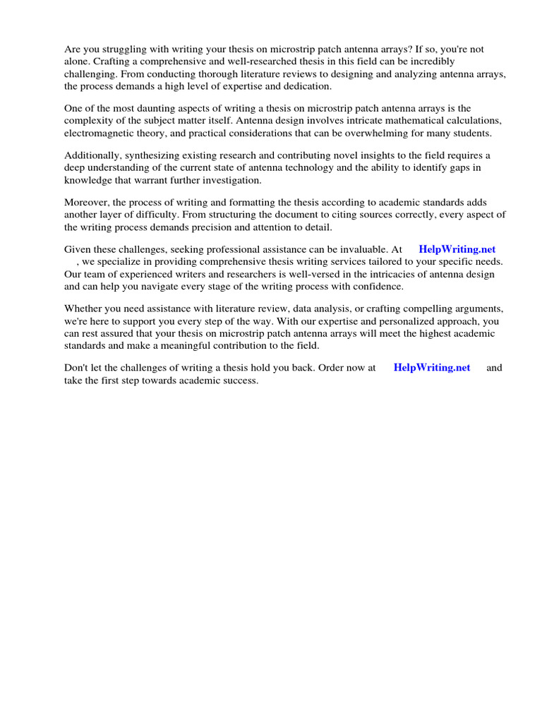 Thesis On Microstrip Patch Antenna Array Pdf Antenna Radio 5642