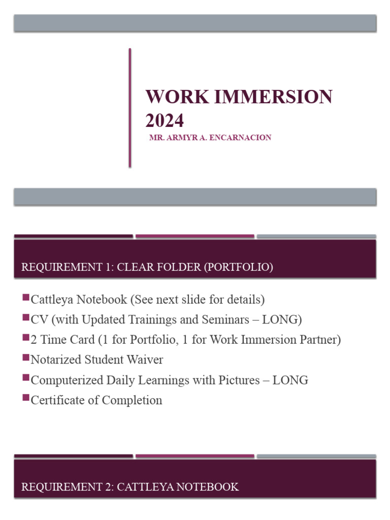 Work Immersion Reminders | Download Free PDF | Experience | Communication