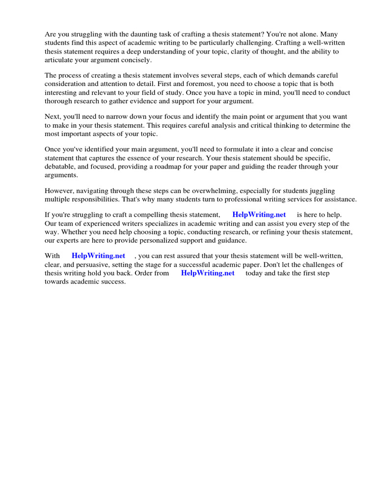 Steps To Make A Thesis Statement | PDF | Essays | Thesis